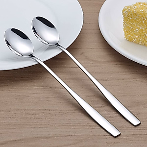 HOMMP Long Handle Iced Tea Spoon, Stainless Steel Ice Cream Spoon, Set of 16