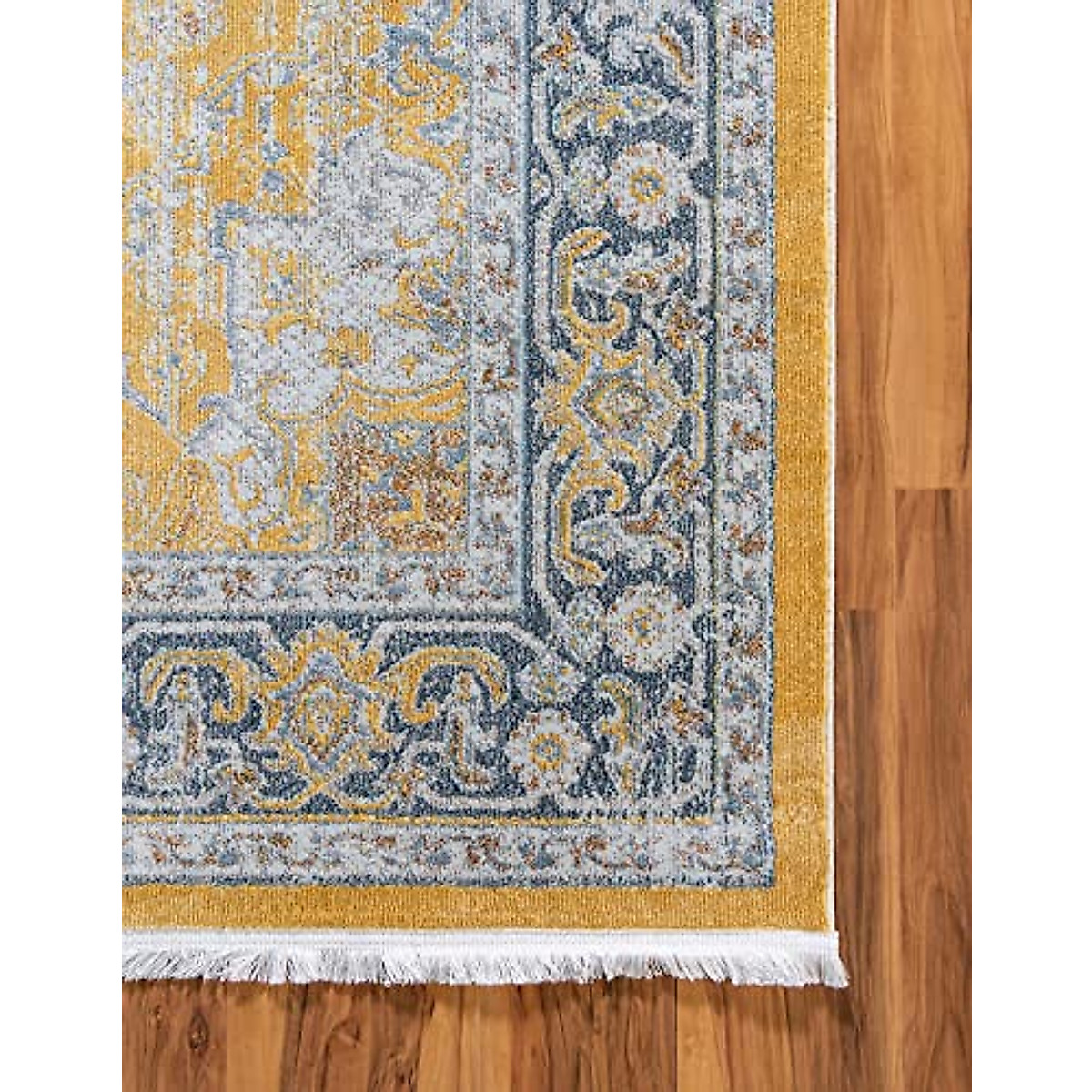 Unique Loom Baracoa Collection Area Rug - Prado (2' 2" x 6' 1" Runner, Yellow/ Ivory)