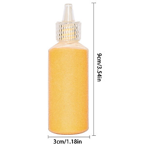 MIKIMIQI 6 Pcs Art Sand, Craft Sand Kit 1.25oz Bottles Sand Arts and Crafts Kit DIY Sand Painting Decorative Sand Vase Glass Sand Scenic Sand Wedding Sand for Decorations (Gold)