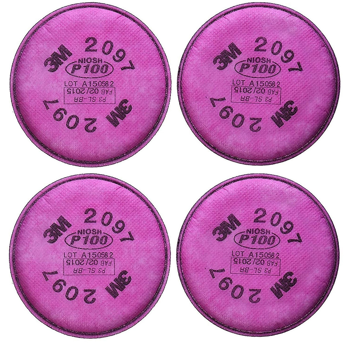3M 2097 P100 Particulate Filter with Organic Vapor Relief, 2 Pairs (4 Filters)