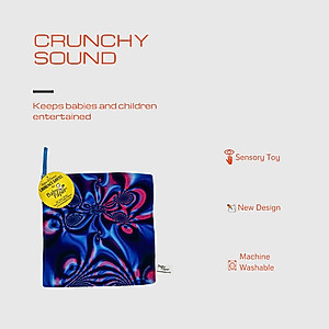 Baby Paper Larger-Sized Crinkle Sensory Toy for Babies and Children and Adults | Gartel Whirly Whirl Design | Non-Toxic, Washable | Great for Baby Showers