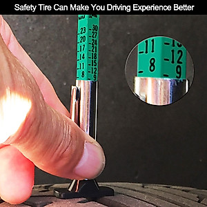 GODESON Tire Tread Depth Gauge,Two-Sided Smart Color Coded Tire Tread Depth Measurement Tool, Tire Wear Gauge in 32nds(Pack of 2)