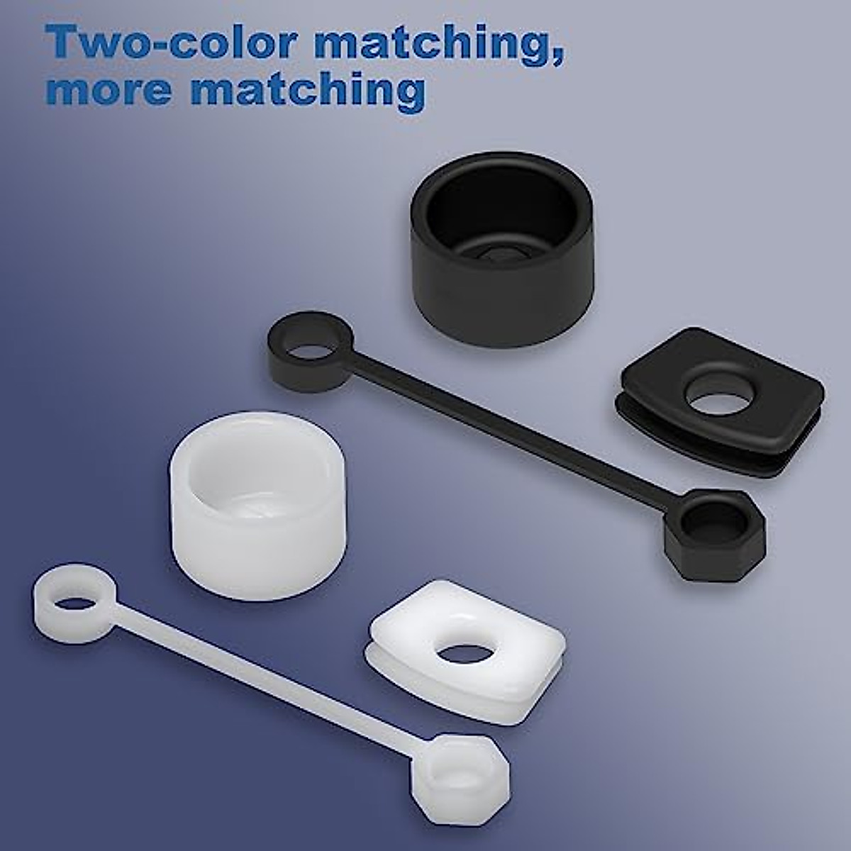 Laeuzn Silicone Spill-Proof Stoppers for Stanley Cup - Compatible with H2.0, 30oz/40oz Tumblers. Includes 2 Straw Cover Sets, 2 Square Spill Stoppers and 2 Round Leak Stoppers