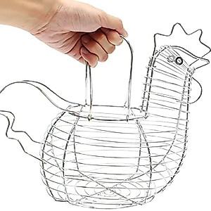 Egg Storage Egg Holder Basket Chicken Shaped Wire Fruit Metal Table Snacks Organizer Kitchen Gadget