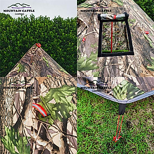 Ultralight Tipi Hot Tent with Fire Retardant Flue Pipes Window Teepee,3.4lb(Camouflage)