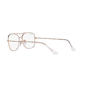 Ray-Ban RX6499 Square Prescription Eyewear Frames, Rose Gold/Demo Lens, 55 mm