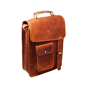 13" leather messenger bag laptop case office briefcase gift for men computer distressed shoulder bag