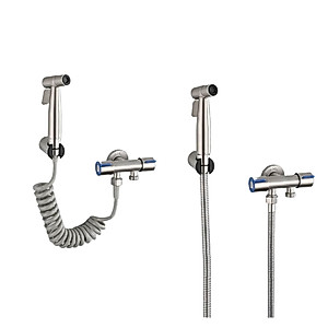 ifgswopq Portable Bidet Sprayer Set Bidet Faucet Stainless Steel Toilet Faucet Bathroom Shower Head one in and Two Out Angle Valve (Color : A5184) (A5183)