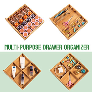 Bamboo Coffee Pods Holder Storage Compatible with Keurig K Cup Espresso Pods Tea Bag Organizer Drawer with Lip Panel for Kitchen Office Coffee Bar