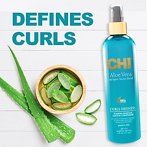 CHI Aloe Vera Humidity Resistant Leave-In Conditioner, For Defined, Smooth & Frizz-Free Curls, Sulfate, Paraben, & Cruelty-Free, 6 Oz