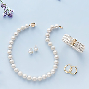 Ross-Simons 5-5.5mm Cultured Pearl 3-Strand Bracelet With 14kt Yellow Gold. 8 inches