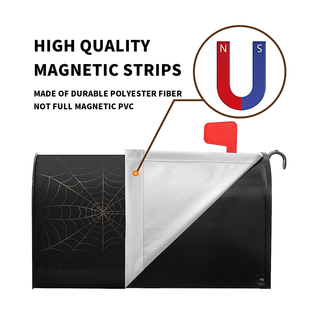 Dacawin Halloween Mailbox Covers Magnetic Human Skeleton Mailbox Cover Mailbox Wraps Post Letter Box Covers Garden Decorations Outdoor 21 X 18 Inch Black