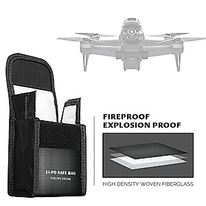 Arzroic Battery Safe Bag Fireproof Case for DJI FPV Drone Accessories Battery Holder Protector