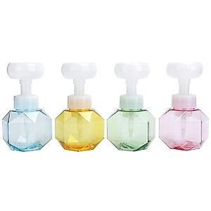 Hyuduo 4Pcs Liquid Bottle, 300ml Flower‑Shaped Refillable Foaming Dispenser Container Container Foaming Bottle,Other Bathroom Amenities