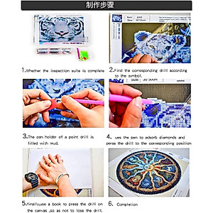 HUANNY Diamond Painting Kits, DIY Diamond Art, 5D Full Drill Cross Stitch Canvas Art