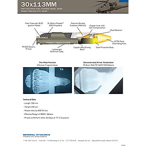 Boeing AH-64 Apache 30mm Aden/Deffa 30mm Dummy Round
