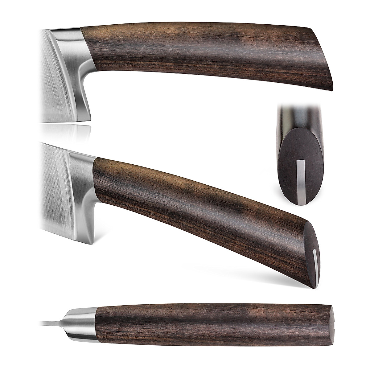 Cangshan TA Series 1021356 Swedish 14C28N Steel Forged 3-Piece TAI Knife Block Set, Walnut