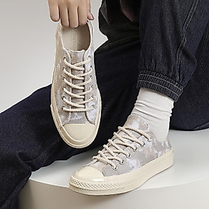 Handshop 2 pairs Round Rope Shoe laces, Thick Cotton Sneaker Shoelaces for Men Women Shoes Beige 100(5mm)