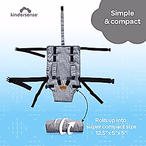 KinderSense® Harness Seat - Fabric Baby Portable High Chair for Travel - Travel High Chair Seat Sack - Portable Baby Seat with Safety Harness – Parent Pouch Must Haves Baby Travel Essential