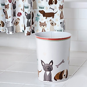 Allure Home Creation Puppy Love Metal Wastebasket Small Size 1.28 Gallons