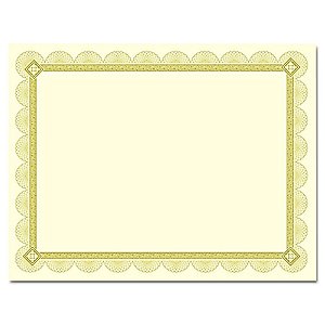 Southworth CTP2V Premium Certificates Ivory Spiro Gold Foil Border 66 lb 8.5 x 11 15/Pack