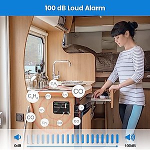 RV Carbon Monoxide & Propane Gas Alarm, Briidea Dual LP/CO Alarm with Separate LED Indicator Light, 100dB Loud Alarm, Provide You with Early Warning to Ensure Safety, 12 VDC