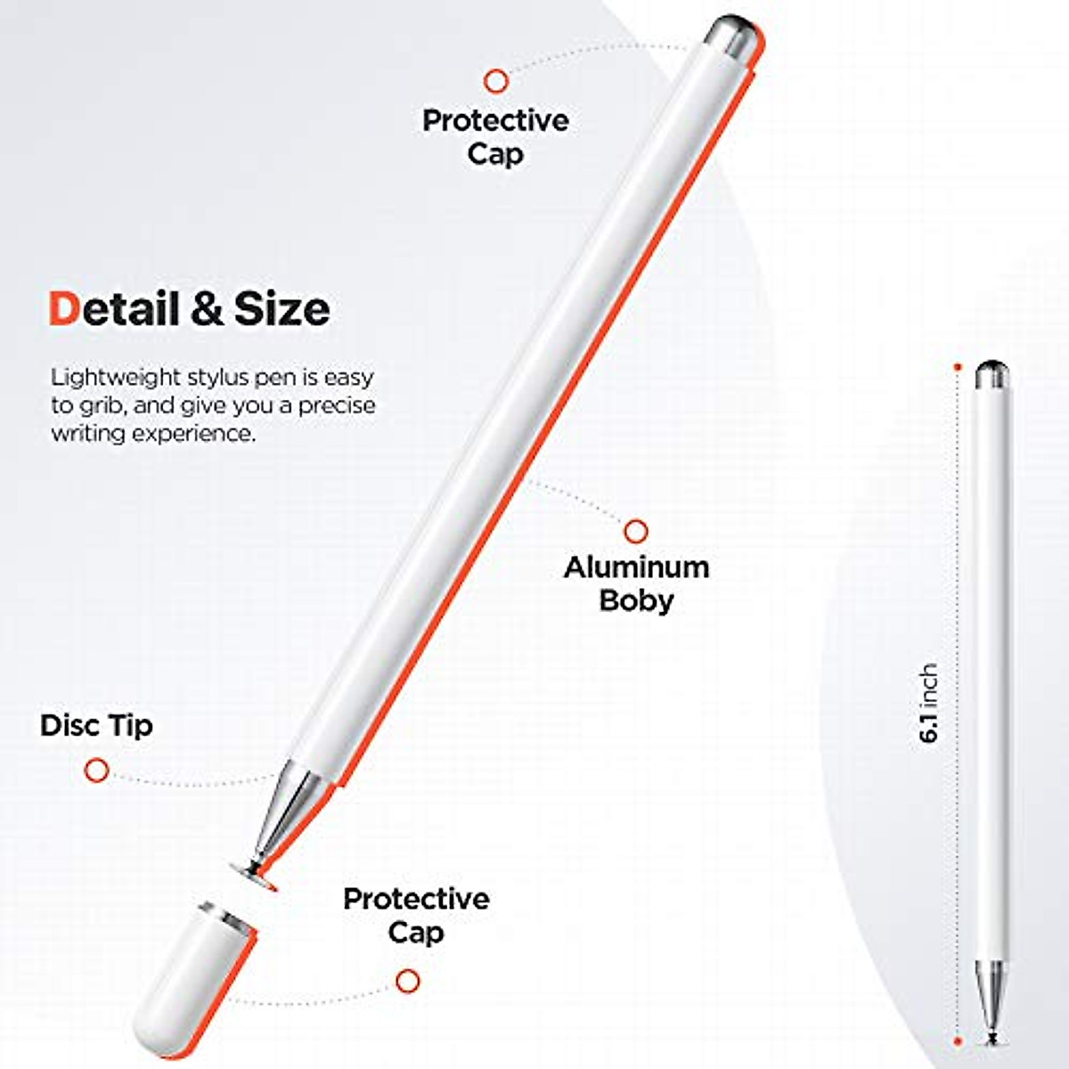 ORIbox Stylus Pens for Touch Screens,Stylus Pen for iPad,iPad Pro,iPad Air,iPhone,Android,Tablet,Samsung,HTC,Fire Tablet,Stylus Pencil,All Capacitive Touch Screen Device