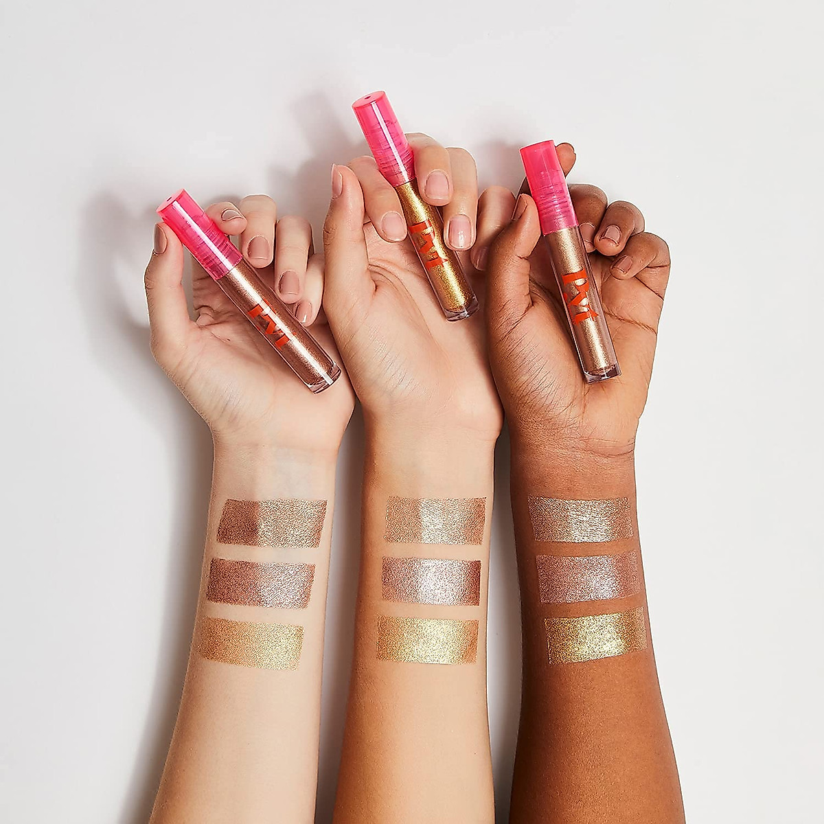 PYT BEAUTY Gold Liquid Shimmer Eyeshadow, Smooth Formula, Hypoallergenic, Vegan Makeup, 1 Count