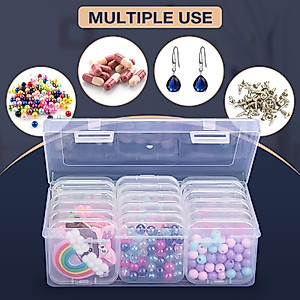 Udefineit Clear Small Bead Organizers, 15PCS Mini Bead Storage Cases & 1PCS Large Plastic Craft Box, Ideal for Jewelry Making, Beading Supplies, Diamond Painting, Nail Arts Accessories & Small Parts