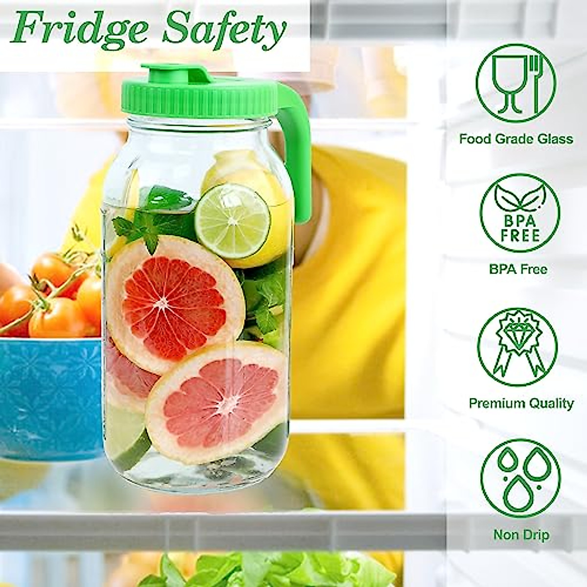 GMDREUT Mason Jar Pour Spout Lids With Handle Wide Mouth Mason Jar Pitcher Lid With Flip Cap Airtight And Leak Proof, Turns your Mason Jar into Pitcher (Jar Not Included)