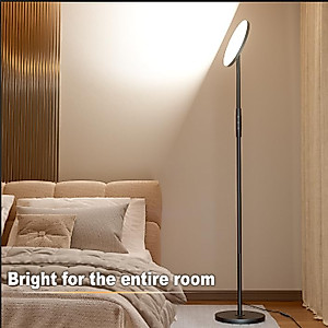Floor Lamp, 2400LM Bright LED Torchiere Floor Lamp with Stepless Dimmable 4 Color Temperatures, Tall Standing Room Lamp with Remote & Touch Control, LED Floor Lamps for Living Room Bedroom Office