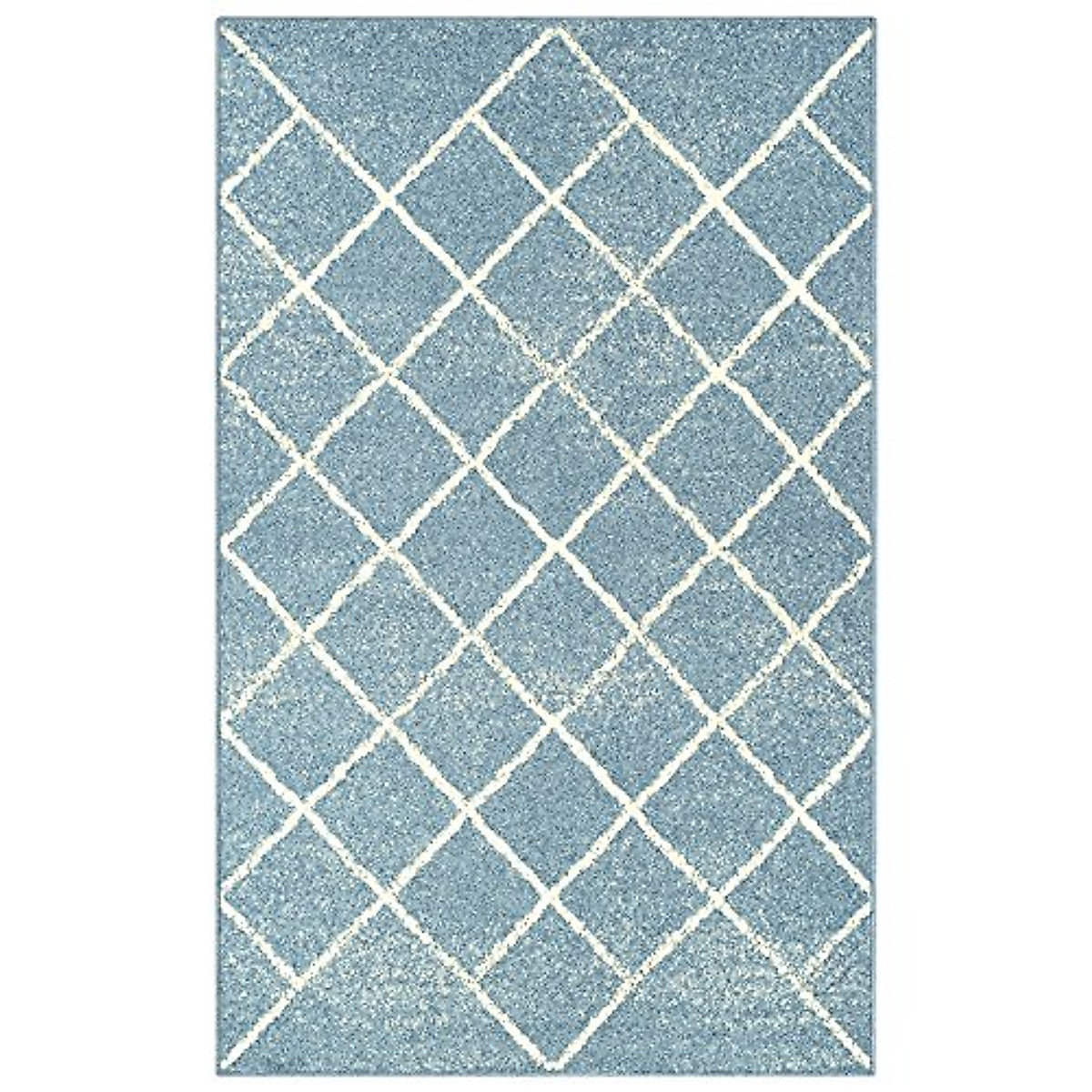 Superior Lattice Collection Area Rug, 6mm Pile Height with Jute Backing, Affordable and Contemporary Rugs, Modern Geometric Windowpane Pattern - 8' x 10' Rug, Blue