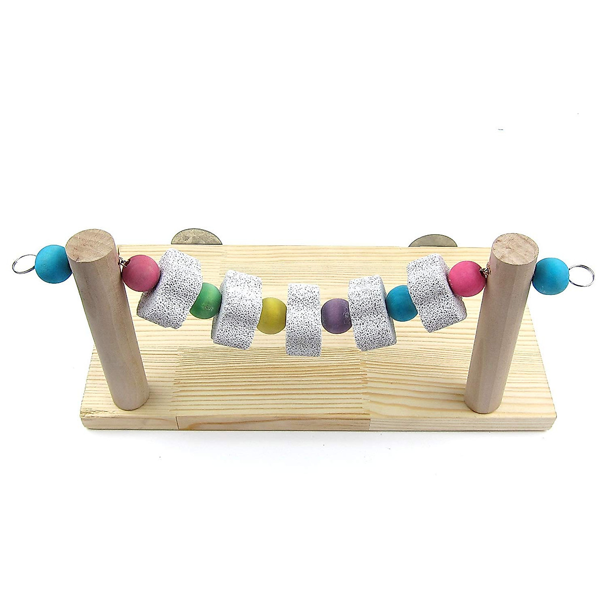 YOU+ Chinchilla Cage Accessories, Wood Platform with Chew Toys Lava Ledge Blocks for Mouse Chinchilla Rat Gerbil Dwarf Hamster