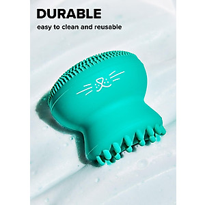 I Dew Care Cleansing Tool - Pawfect Face Scrubber | 3-in-1 Cute Silicone Pore Cleanser, Exfoliator, and Massager with Sponge