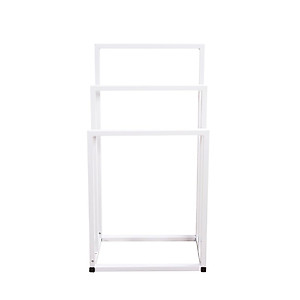 JINS&VICO 3 Tiers Metal Freestanding Towel Rack,Modern Style Hand Towel Holder,Bathroom Shelves for Bathroom Toilet Bedroom Washroom Shower Room Kitchen Pool etc,White