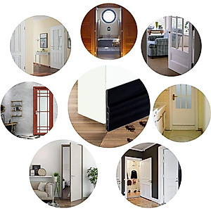 Door Draft Stopper Under Door Draft Blocker Insulator Door Sweep Weather Stripping Noise Stopper Strong Adhesive 2" Width x 39" Length (Black)