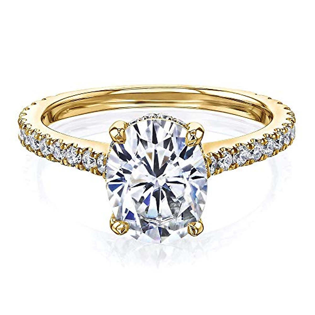 Kobelli 2.1ct Oval Forever One Moissanite Drop Halo Ring - white-gold / 6.0