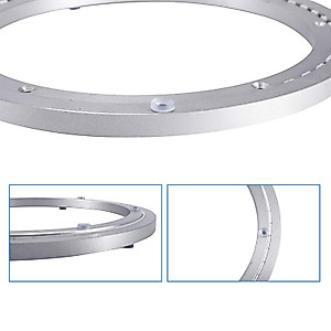 YaeMarine Heavy-Duty 12 Inch Aluminum Lazy Susan Ring/ 360° Turntable with Single-Row Ball Bearings, Bearings Swivel Plate Turntable on Dining-Table Furniture Hardware Turntable