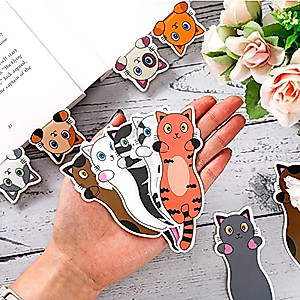 120 Pieces Cute Cat Bookmarks Cardstock Paper Bookmarks with Cutting Arm for Jamming Books Kawaii Anime Bookmarks Funny Animal Paper Bookmarks Cat Party Favor Decor Kids Boys Girls Adults