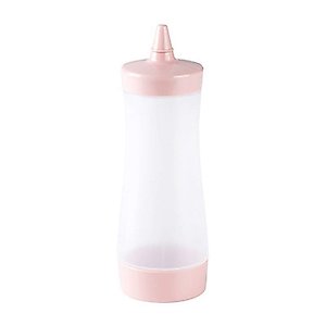 UUME Squeeze Bottle Leak-Proof Jam Syrup Container Kitchen Accessories Gravy Boat Plastic Sauce Vinegar Oil Ketchup Dispenser(Pink)