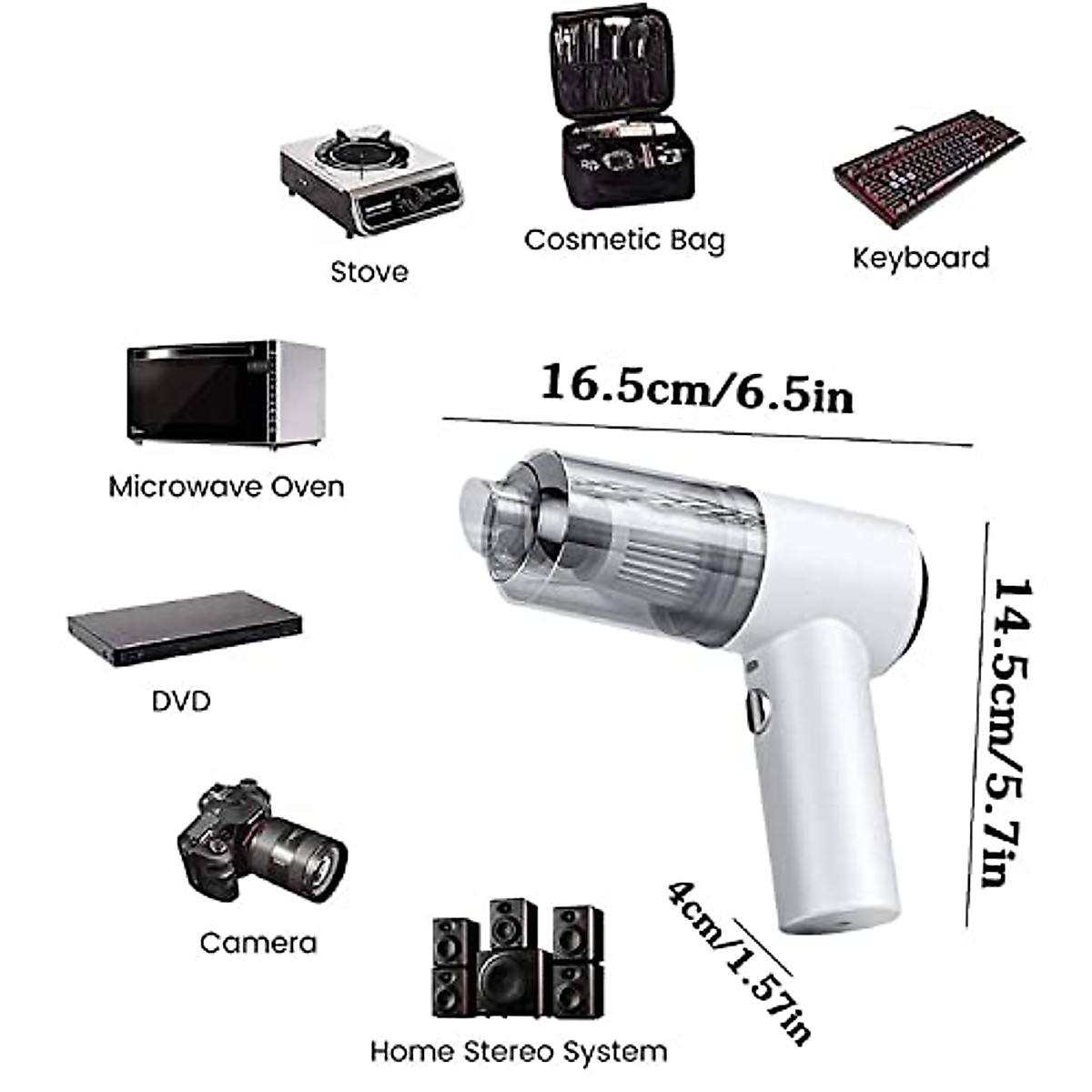 RGMNT Bee Flower Vacuum, Bee Flower Wireless Handheld Car Vacuum Cleaner, Bee Flower Portable Car Vacuum, 6000pa Powerful Suction Tiny Car Vacuum Cleaner for Car Home Office (Black)