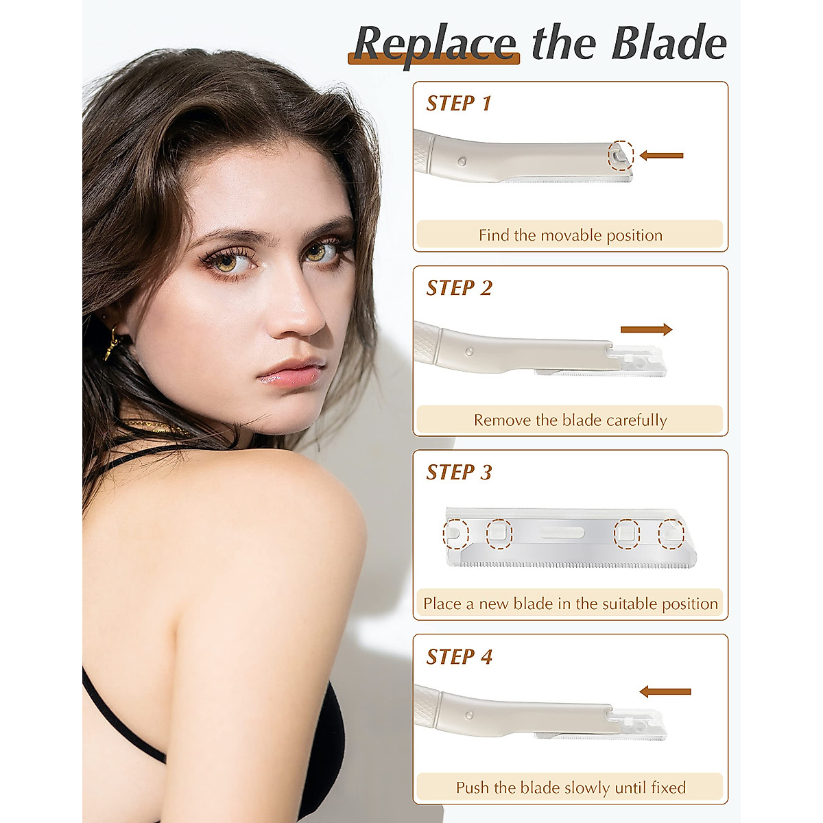 Dermaplane Razor for Face Professional, Facial Razors for Women&Men Face with 20 Blade Refills, Eyebrow Razor for Women and Men