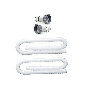 Intex Pump Replacement Hose Adapter A w/ Collar & 1.25” Pool Pump Hose (2 Pack)