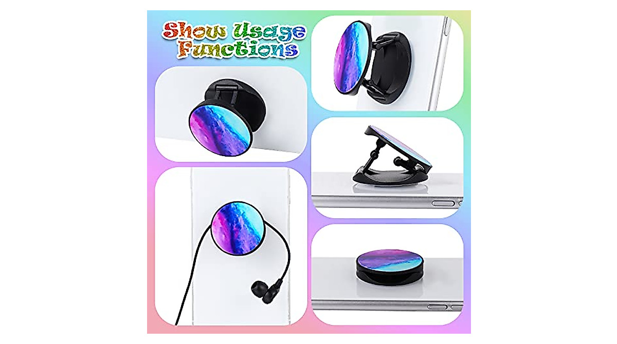 9 Pieces Colorful Cell Phone Grip Holders for Secure Smartphone Use