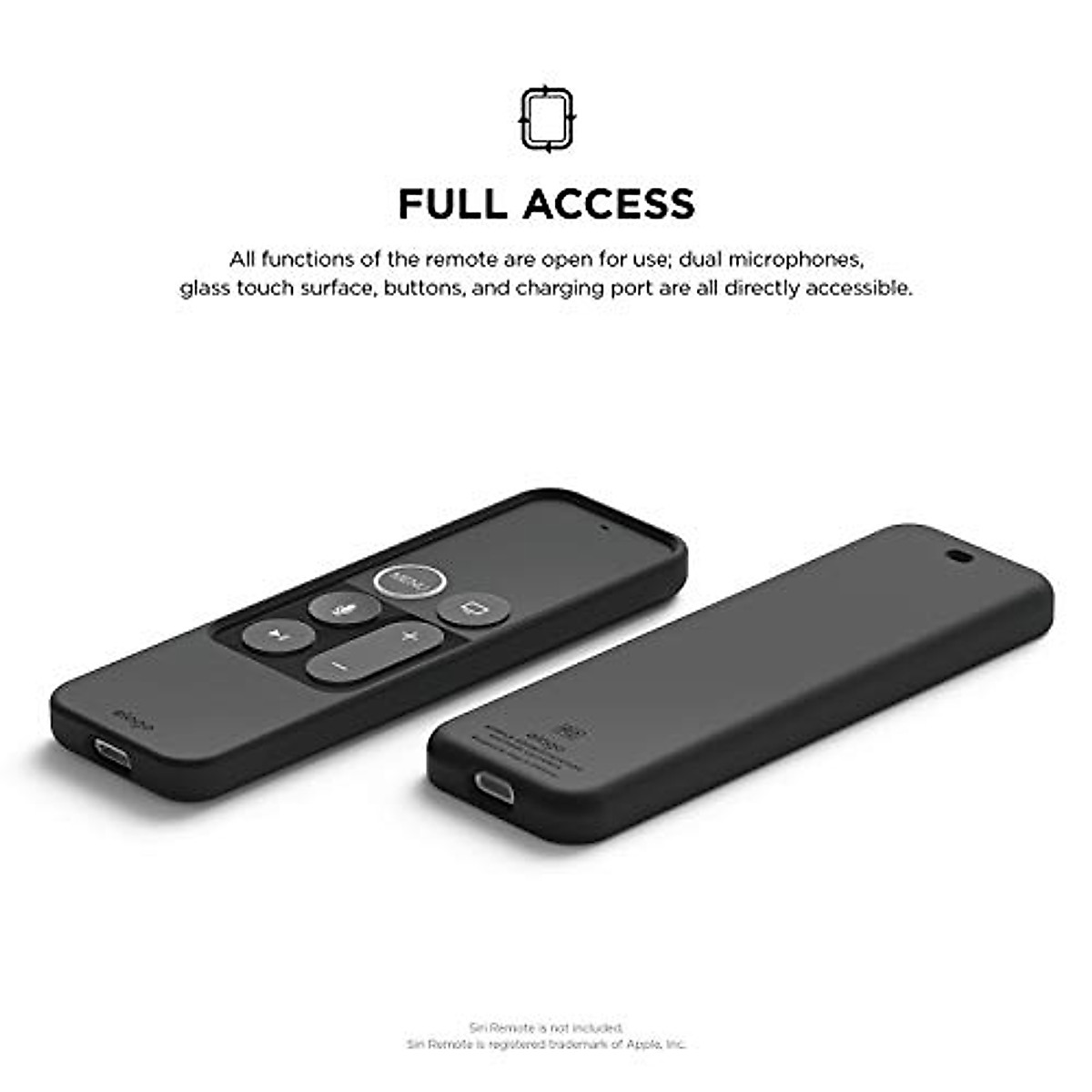 elago R2 Slim Case Compatible with Apple TV Siri Remote 1st Generation (Black) - Slim Design, Scratch-Free Silicone, Shock Absorption, Full Access