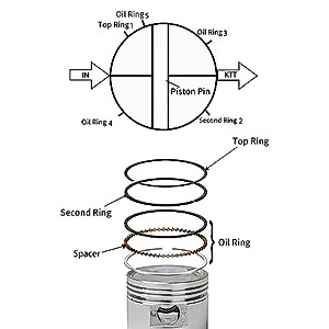 PRO CAKEN 52.4mm Engine Piston Kit, Piston Rings Gasket Set Bore Universal Rugged Strict Standard High Strength for 110cc 125cc ATV Dirt Pit Bike Go Kart