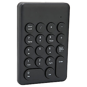 Numeric Keypad for Laptop, Portable Mini Number Pad 18 Keys, Mute Function, 10M Stable Connection, Number Keyboard Extensions for Laptop, PC, Desktop (Black)