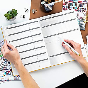 Clever Fox Planner PRO – Weekly & Monthly Life Planner to Increase Productivity, Time Management and Hit Your Goals – Organizer, Gratitude Journal – Undated, 1 Year – Softcover, 8.5x11″ (Amber Yellow)