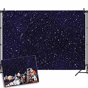 HQM 8x6FT Soft Fabric/Polyester Backdrop Night Sky Star Universe Space Starry Photo Background Boy or Girl Birthday Party Decor Banner