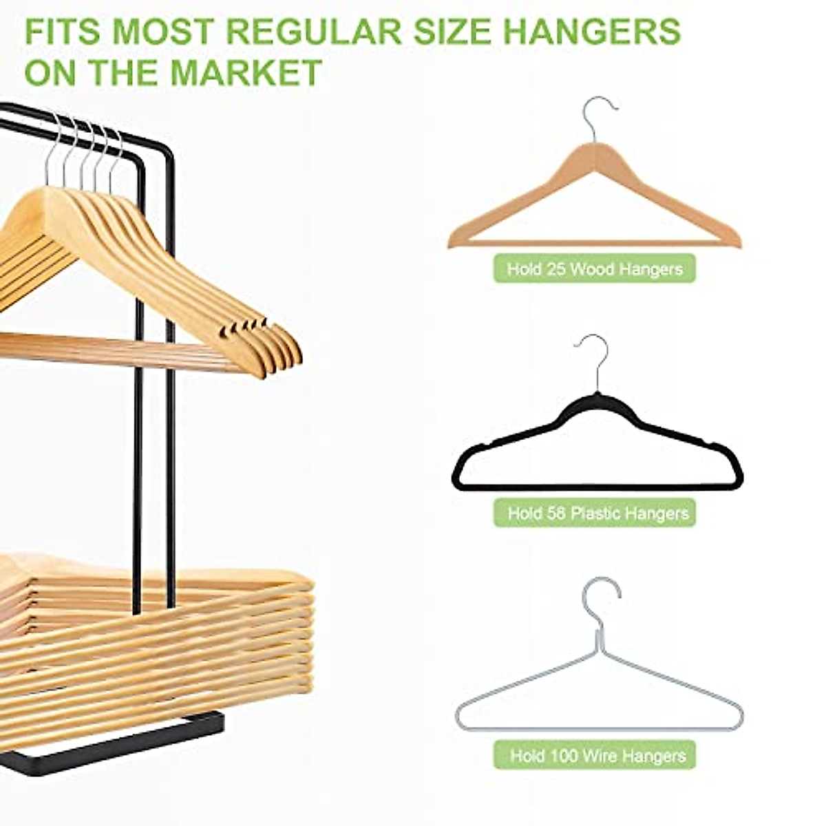 Hanger Organizer Holder, 2Piece Hanger Stacker for Laundry Room Closet Dry Cleaning Room, Hanger Storage Rack for Adult or Kids Hangers
